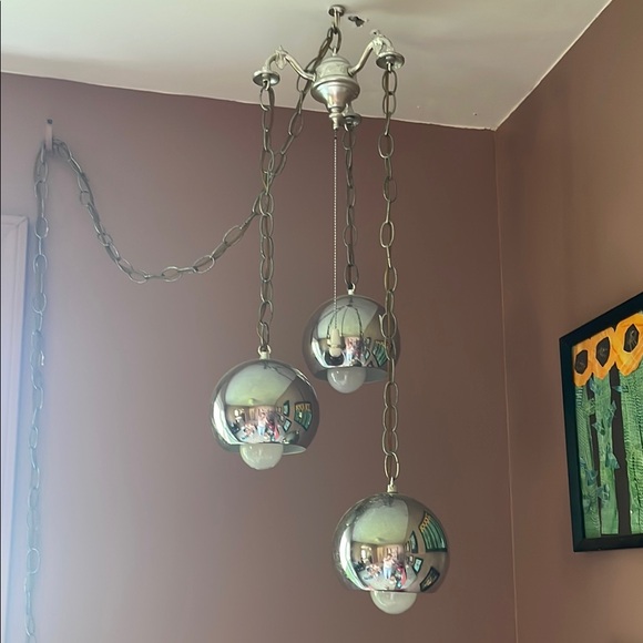 Vintage | Other | Vintage Silver Triple Pendant Light Fixture | Poshmark